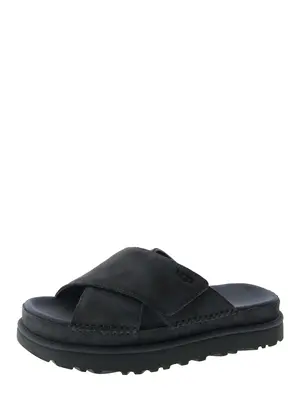 UGG Goldenstar Womens Leather Slip On Platform Sandals Multi