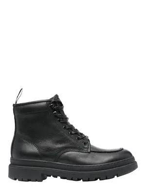Polo Ralph Lauren Lace-up Leather Boots - Black