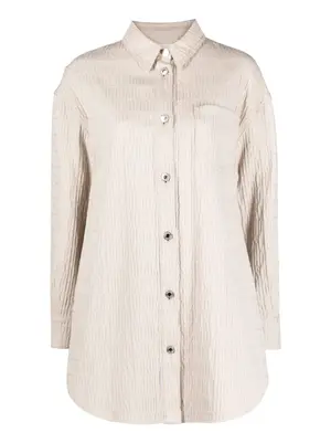 Moschino Logo Jacquard Shirt Minidress - Neutrals