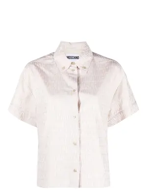 Moschino Jacquard Short-sleeve Shirt - Brown