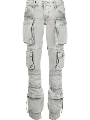 Attico Essie Straight-leg Cargo Jeans - Grey