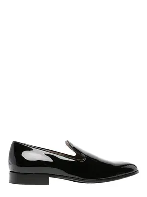 GIANVITO ROSSI Patent-finish Leather Loafers - Black