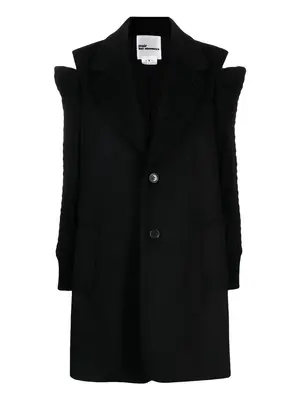 NOIR KEI NINOMIYA Noir Kei Ninomiya Cold-Shoulder Single-Breasted Coat