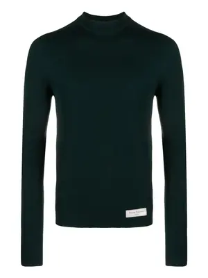 Balmain Mock-neck Merino Jumper - Green