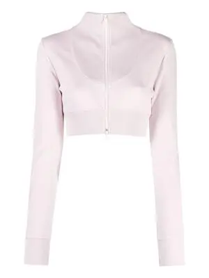 COURREGES Logo-appliqué Cropped Jacket - Pink