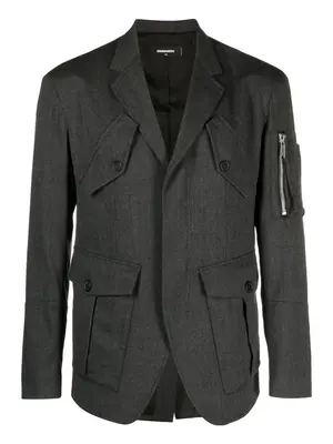 Dsquared2 Multiple-pocket Single-breasted Blazer - Grey
