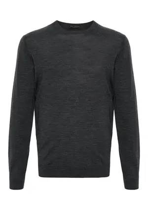 DELL'OGLIO Crew-neck Merino-wool Jumper - Grey