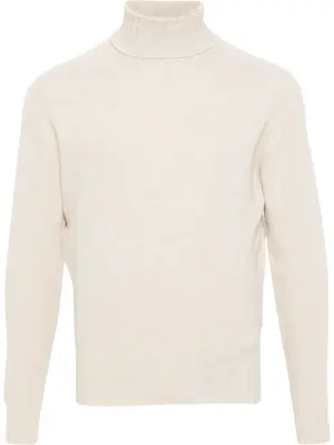 DELL'OGLIO Roll-neck Rib-trim Jumper - Neutrals