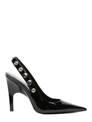 Attico 105mm Stud-embellished Patent Leather Pumps - Black