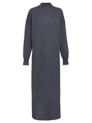 Brunello Cucinelli Ribbed-knit Midi Dress - Blue