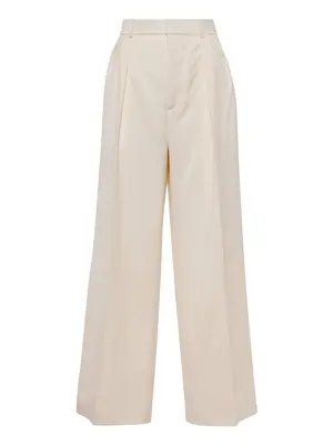Wardrobe.NYC High-rise Wide-leg Wool Pants - White
