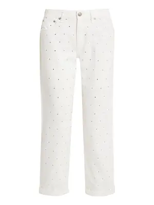 Rag & Bone Dre Crystal-embellished Boyfriend Jeans - Ivory