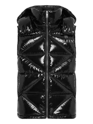 Philipp Plein Hexagon Logo-plaque Padded Gilet - Black