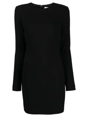Victoria Beckham Crepe Virgin-wool Blend Minidress - Black
