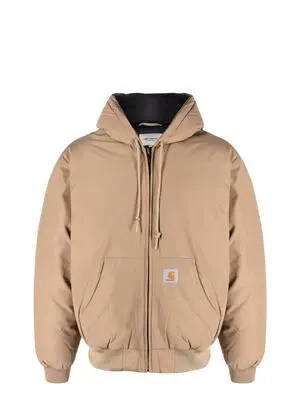 Carhartt Work In Progress Active Logo-appliqué Hooded Jacket - Neutrals
