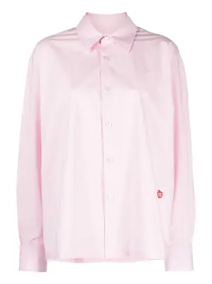 Alexander Wang Logo-patch Cotton Shirt - Pink