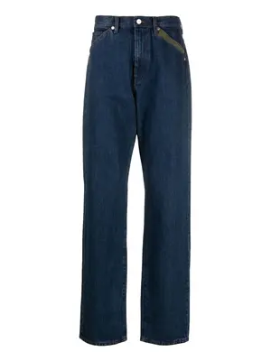 Paul Smith Embroidered Cotton Jeans - Blue