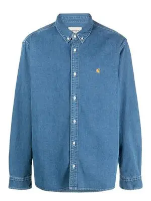 Carhartt Work In Progress Logo-embroidered Denim Shirt - Blue