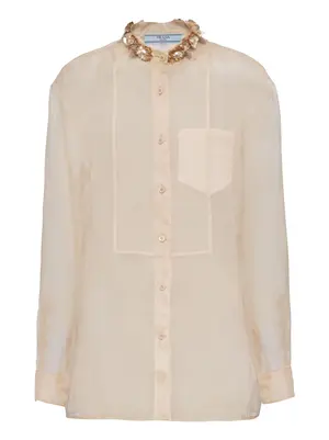 PRADA Prada Embroidered Organza Shirt
