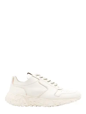 BUTTERO® Lace-up Leather Sneakers - White