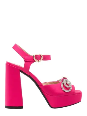 Moschino Logo-plaque Bow Sandals - Pink