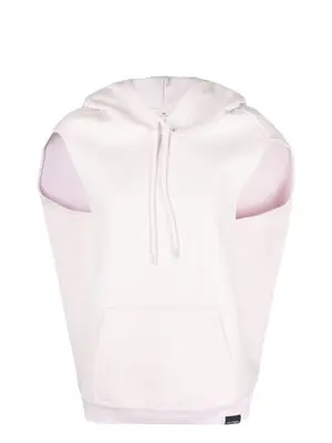COURREGES Logo-embroidered Jersey Hoodie - Pink