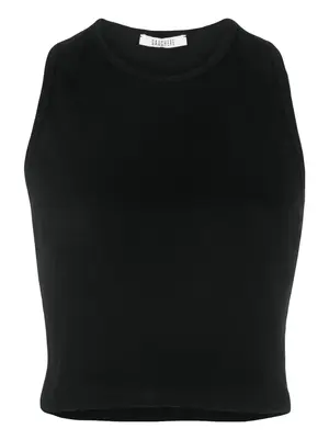 Gauchere Racerback Crop Top - Black