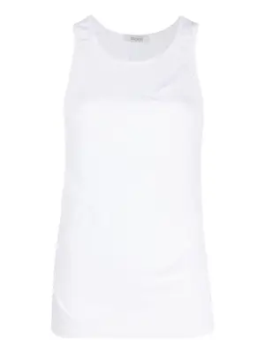 Gauchere Round-neck Tank Top - White