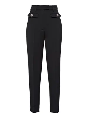 Prada Wool Sateen Trousers - Black