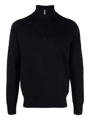 Orlebar Brown Lennard Zip-up Merino Wool Jumper - Blue
