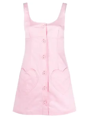 Moschino Heart-motif Stretch-cotton Midi Dress - Pink