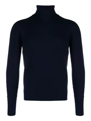DRUMOHR Roll-neck Cashmere Sweater - Blue