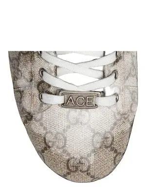 Gucci Ace Gg Monogram Sneakers - Beige/ebony