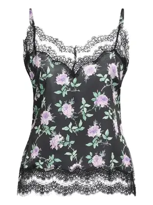 MSGM Floral Print Camisole - Black