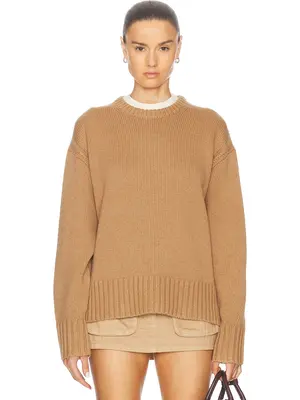 Guest In Residence Cozy Crew Sweater Almond