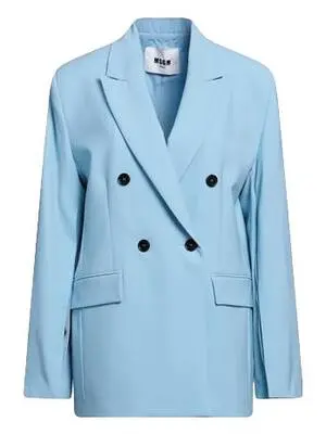 MSGM Double-breasted Blazer - Sky Blue