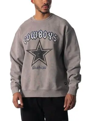 THE WILD COLLECTIVE Dallas Cowboys Distressed Pullover Sweatshirt - Gray