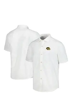 Tommy Bahama Iowa Hawkeyes Coconut Point Palm Vista Islandzone Camp Button-up Shirt - White