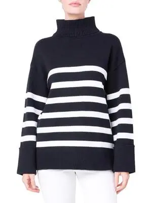 ENGLISH FACTORY English Factory Stripe Turtleneck Sweater