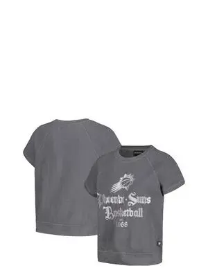 THE WILD COLLECTIVE Phoenix Suns Embroidered Short Sleeve Pullover - Gray
