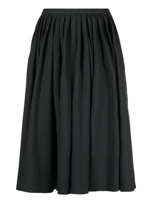 QUIRA QUIRA Pleated Virgin Wool Skirt