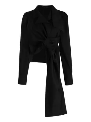 YOHJI YAMAMOTO Yohji Yamamoto Gathered Cropped Jacket
