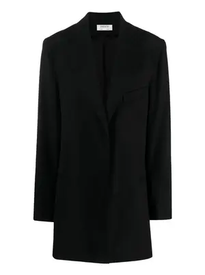 Gauchere Notched-lapels Single-breasted Coat - Black