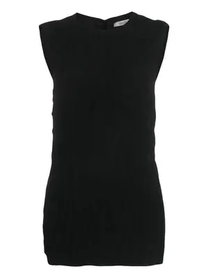 Gauchere Crinkled-finish Open-back Top - Black