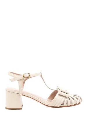 STUDIO CHOFAKIAN Marly Caged Leather Sandals - Neutrals