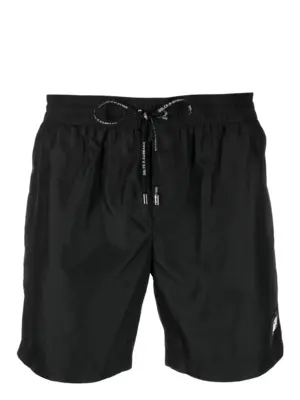 Dolce & Gabbana Logo-appliqué Swim Shorts - Black