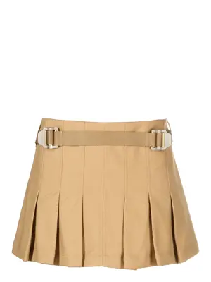 DION LEE Safety Slider Pleated Miniskirt - Neutrals