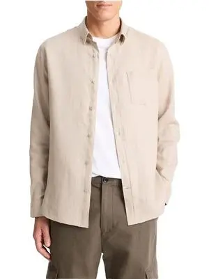 Vince Linen Long-sleeve Shirt - Natural