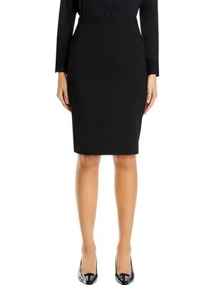 Theory Wool Stretch Pencil Skirt - Black