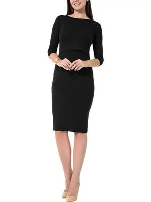 ACCOUCHEE Grace Maternity/nursing Dress - Black